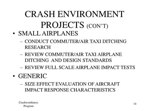 PPT FAA CRASHWORTHINESS RESEARCH PROGRAM PowerPoint Presentation