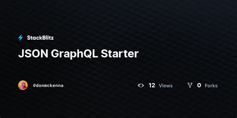JSON GraphQL Starter StackBlitz