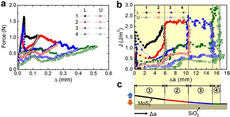 results from a specimen subject to four continuous loading and