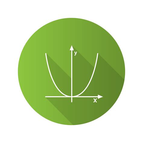 Coordinate System With Parabola Flat Design Long Shadow Glyph Icon Algebra Axis System Vector