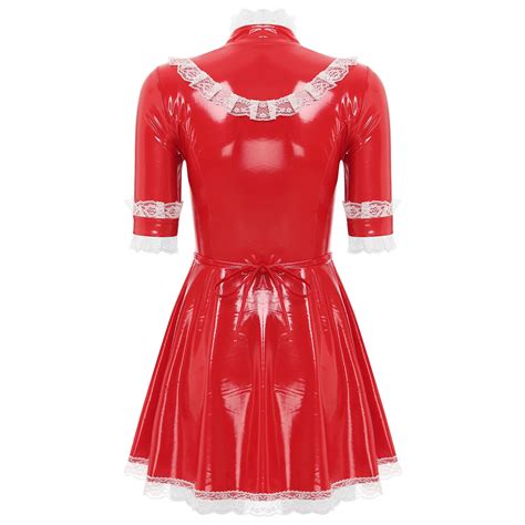 Obedient Wet Look Maid Costume Shiny Fashion Lale Look