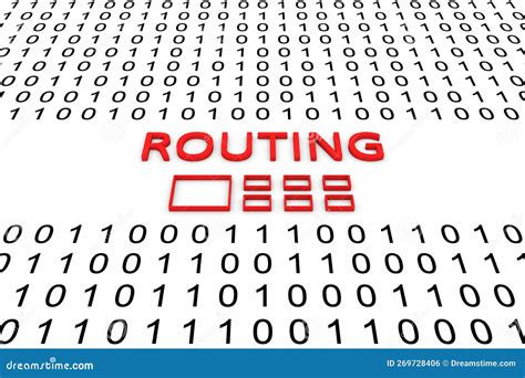 Routing Concept Binary Code 3d Stock Illustration Illustration Of
