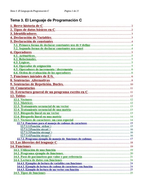 Tema 3 Lenguaje C Pdf Cadena Informática Puntero Programación De Computadora