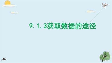 9 1 3获取数据的途径 课件（共30张ppt） 21世纪教育网