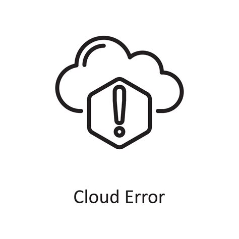 Cloud Error Outline Icon Design Illustration Web Hosting And Cloud Services Symbol On White