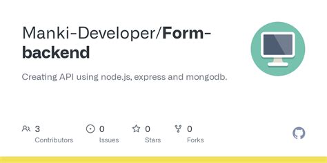 Github Manki Developerform Backend Creating Api Using Nodejs