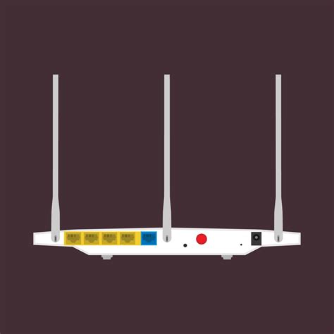 Router Back View Vector Icon Isolated Network Computer Internet Wireless Antenna Equipment