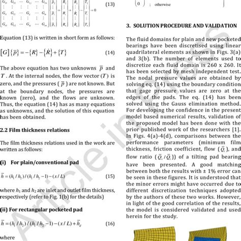schematic diagrams of finite element mesh of fluid domains a film