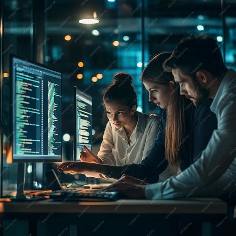 Computer And Teamwork Solving Problems In The Tech Industry Premium Ai Generated Image