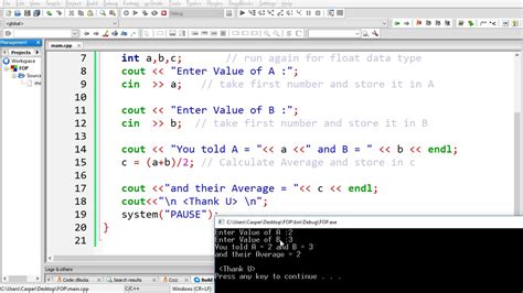 C Programming 04 Data Input Using Cin Youtube