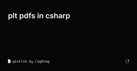 Gistlib Plt Pdfs In Csharp