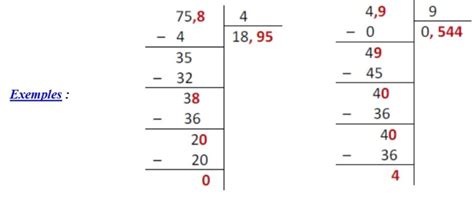 Division Avec Virgule Cours Et Exercices Corrigés