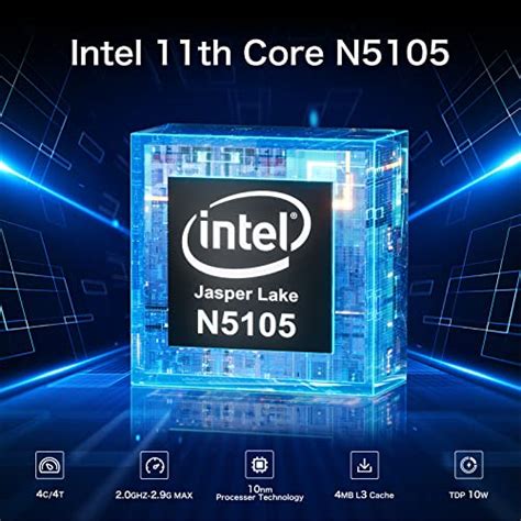 GMKtec Mini PC Windows 11 Pro Intel 11th Gen N5105 10nm 8GB RAM 128GB SSD M 2 2242 Mini Desktop