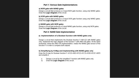 Solved Part Various Gate Implementations A NOR Gate With Chegg