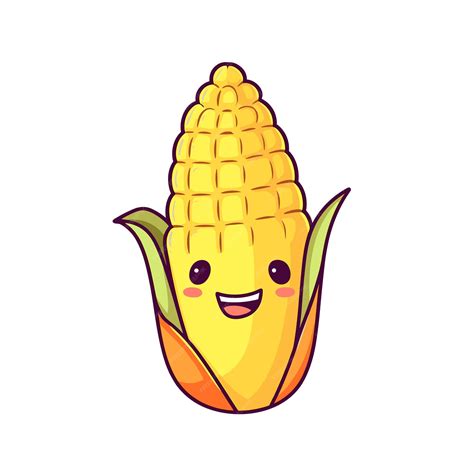 Premium Vector A Simple Corn Cartoon Vector