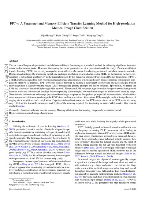 Pdf Fpt A Parameter And Memory Efficient Transfer Learning Method