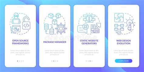 Best Trends In Digital Industry Blue Gradient Onboarding Mobile App Screen Stock Illustration