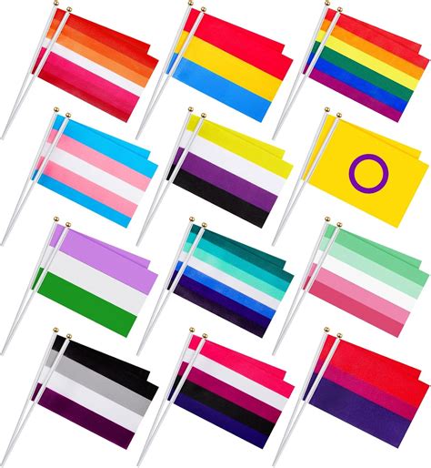 Weewooday 108 Pcs Mini Pride Flags Set Lgbt Small Flag
