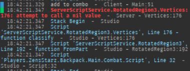 ServerScriptService.RotatedRegion3.Vertices:176: attempt to call a nil value - Server - Vertices ...