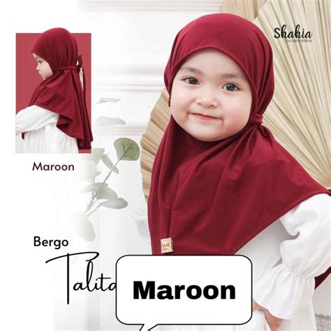 Bergo syara//Jilbab instan anak//Hijab anak usia 3-7 Tahun | Lazada Indonesia