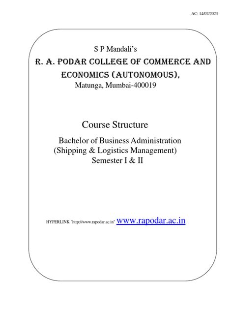 Fybba Syllabus Nep 2020 Ay 2023 2024 F Pdf Computer Network Databases