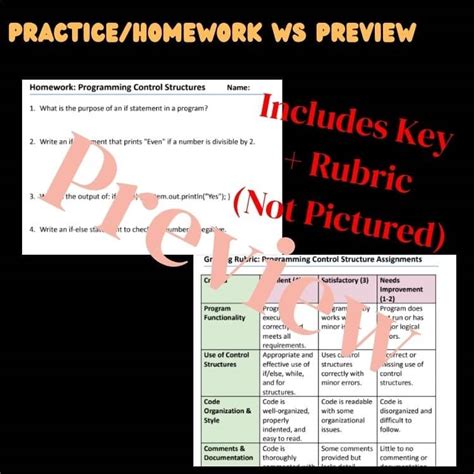 Program Control Structures If While For Computer Science Lesson No Prep