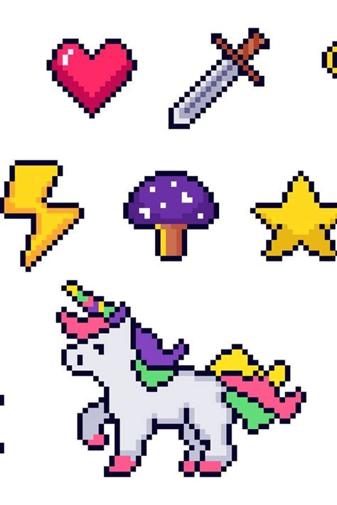 Pixel Game Items Retro Bit Games Art Pixelated Heart And Elements Design Bundles Artofit