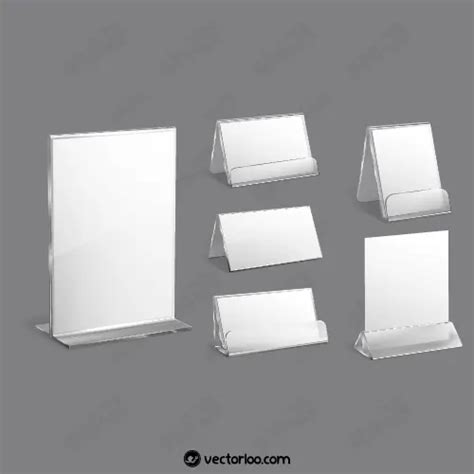 وکتور موکاپ استند کاغذ شیشه ای در چند حالت 1 وکتورلو