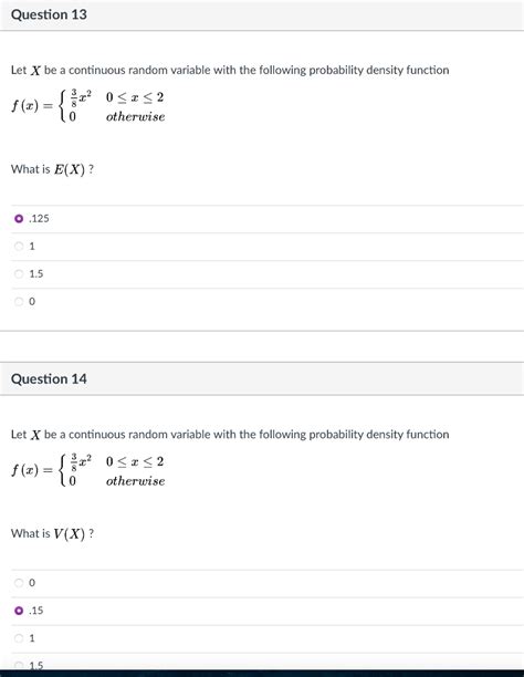 Solved Question 15 Let X Be A Continuous Random Variable Chegg Com