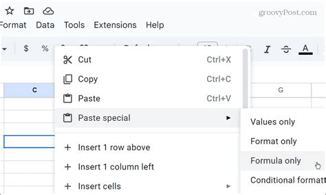 How To Copy A Value Not A Formula In Google Sheets