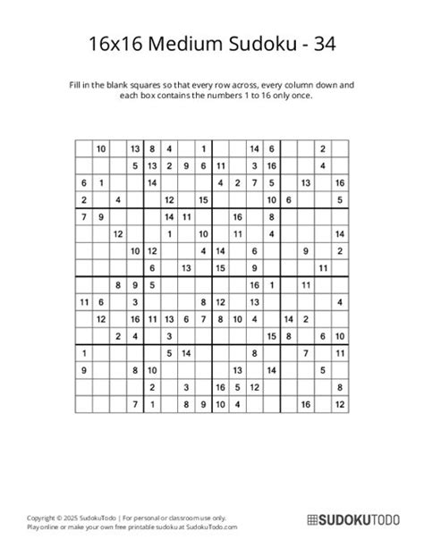 Medium Sudoku Puzzles Printable