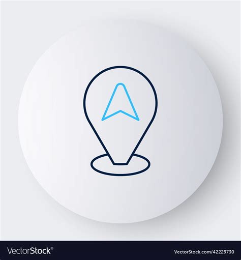 line map pointer with taxi car icon isolated vector image