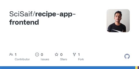 GitHub SciSaif Recipe App Frontend