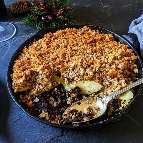 Parsnip Leek And Coconut Gratin With Lentils And Wilted G Riverford