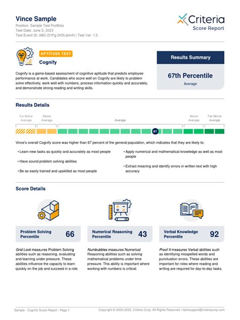 criteria sample cognify pdf