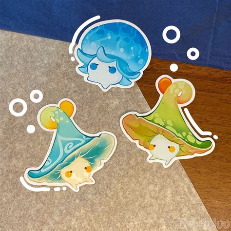 Genshin Impact Floating Fungus Sticker Cute Genshin Sticker Etsy