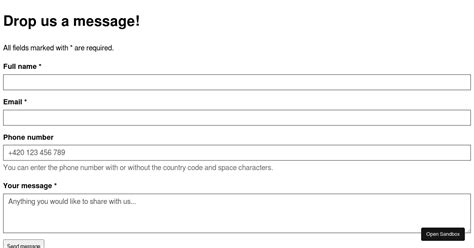 Accessible Form Codesandbox