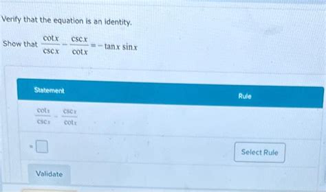Solved Verify That The Equation Is An Identity Show That Chegg