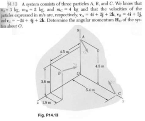 solved 14 13 a system consists of three particles a b and