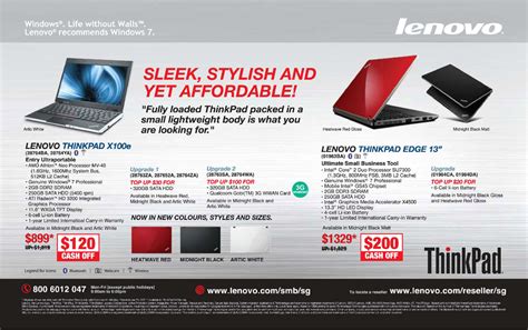 Lenovo Thinkpad X E Cash Off Promotion Great Deals Singapore