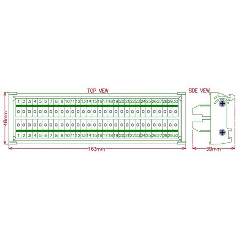 Czh Labs Din Rail Mount 24a400v 30 Position Screw Terminal Block