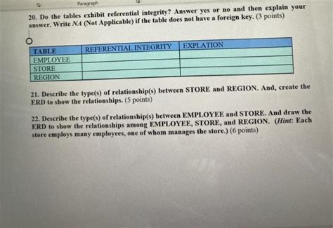 Solved For Each Table Identify The Primary Key And The Chegg