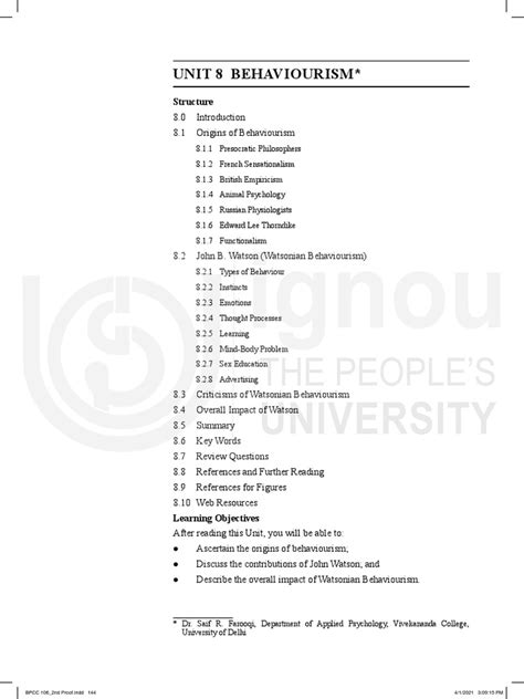 Behaviourism Pdf Behaviorism Psychology
