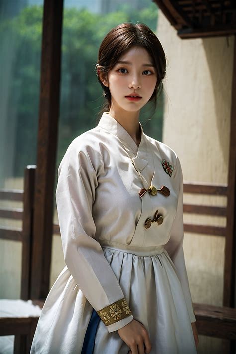 Ai로 생성한 한복 입은 여자 이미지 사진