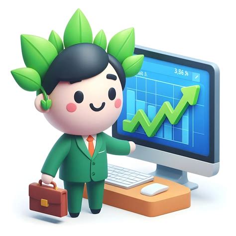 Premium Photo A 3d Flat Icon Of Sustainability Concept Happy A Trader