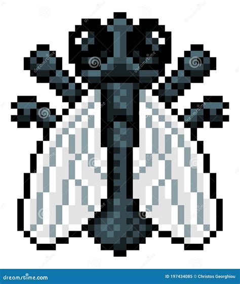 Ant Bug Insect Pixel Art Video Game 8 Bit Icon Vector Illustration 197434082