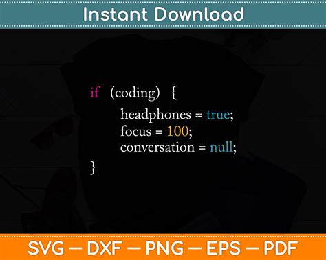 If Coding Headphones Focus Funny Python Programming Svg Cutting File
