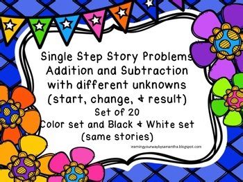 Addition Subtraction Story Problems With Different Unknowns TpT