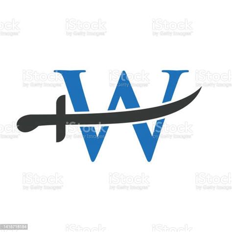 편지 W 검 로고 벡터 템플릿 보호 및 개인 정보 기호를위한 검 아이콘 0명에 대한 스톡 벡터 아트 및 기타 이미지 0명 강철 검 Istock