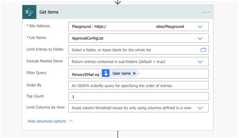 lookup to sharepoint list with approvers in power automate